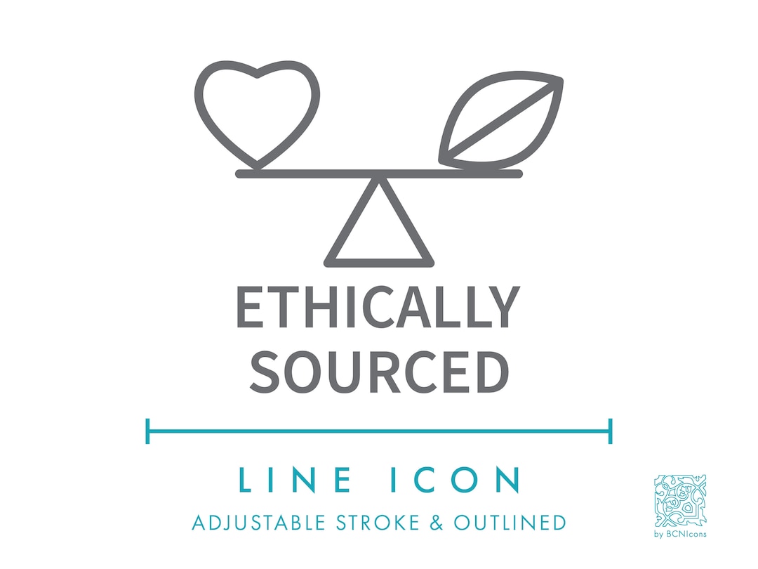 Ethically Sourced Line Icon SVG, Minimalist Eco Friendly Packaging Icon ...