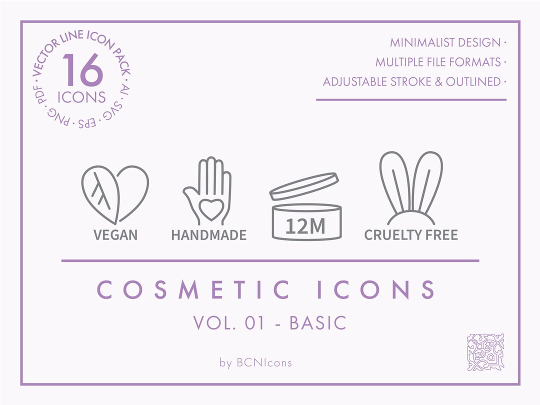 BASIC PACK: Cosmetics Packaging Symbols Vol. 01 Line Icon - Etsy