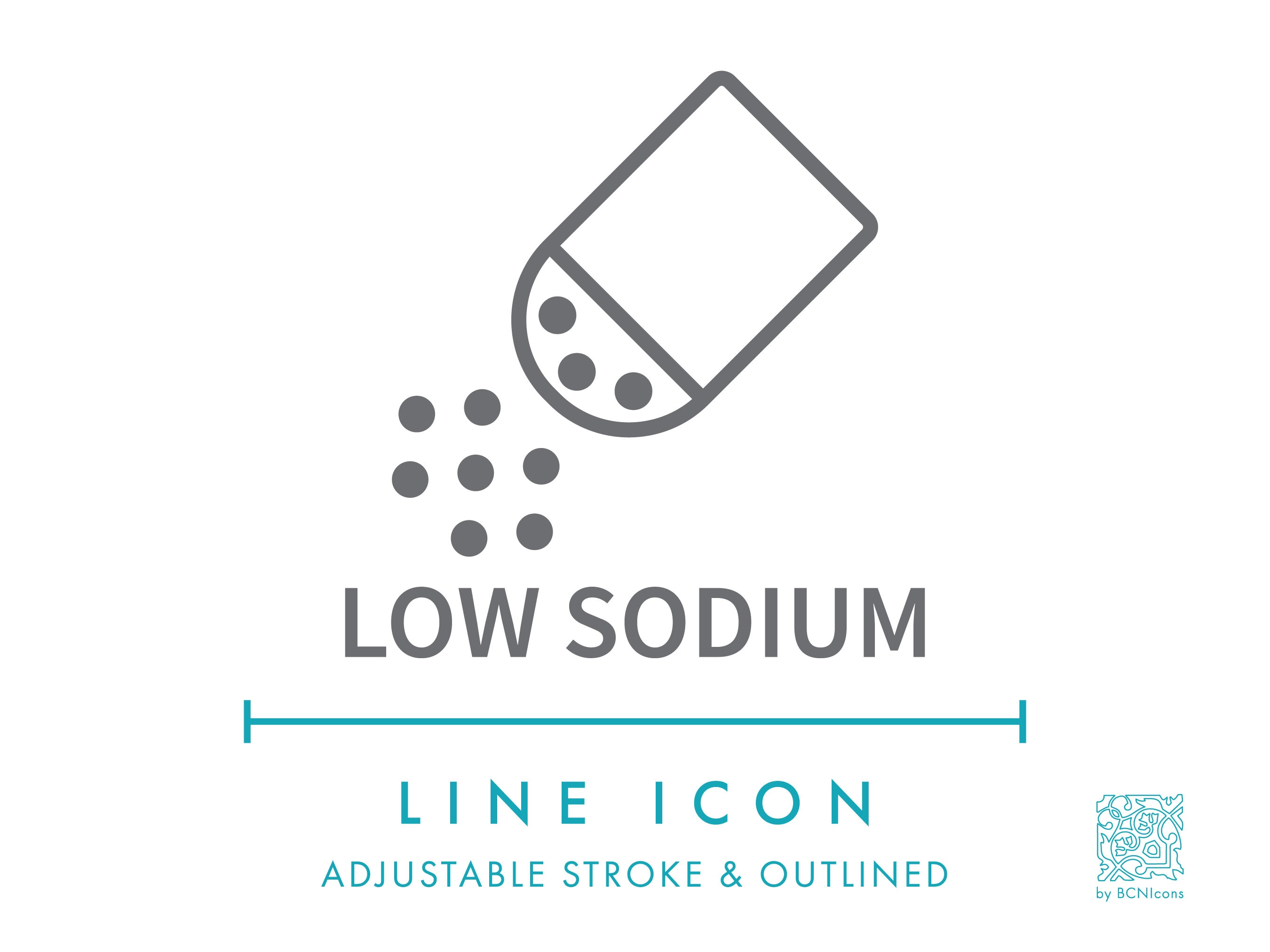 Low Sodium Line Icon SVG, Minimalist Low Salt Natural Food & Cosmetics ...