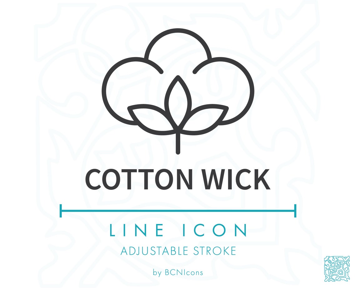 Cotton Wick Line Icon SVG Minimalist Wax Candle Packaging - Etsy