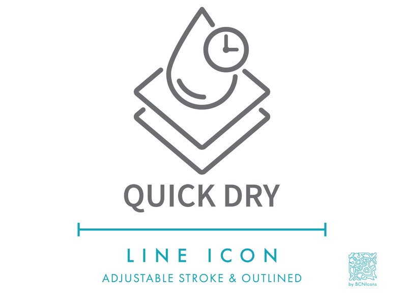 Quick Dry Textile Material Line Icon SVG, Minimalist Moisture Wicking ...