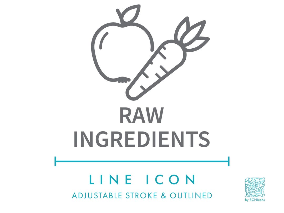 Raw Ingredients Line Icon SVG, Natural Bio Unprocessed Food and ...