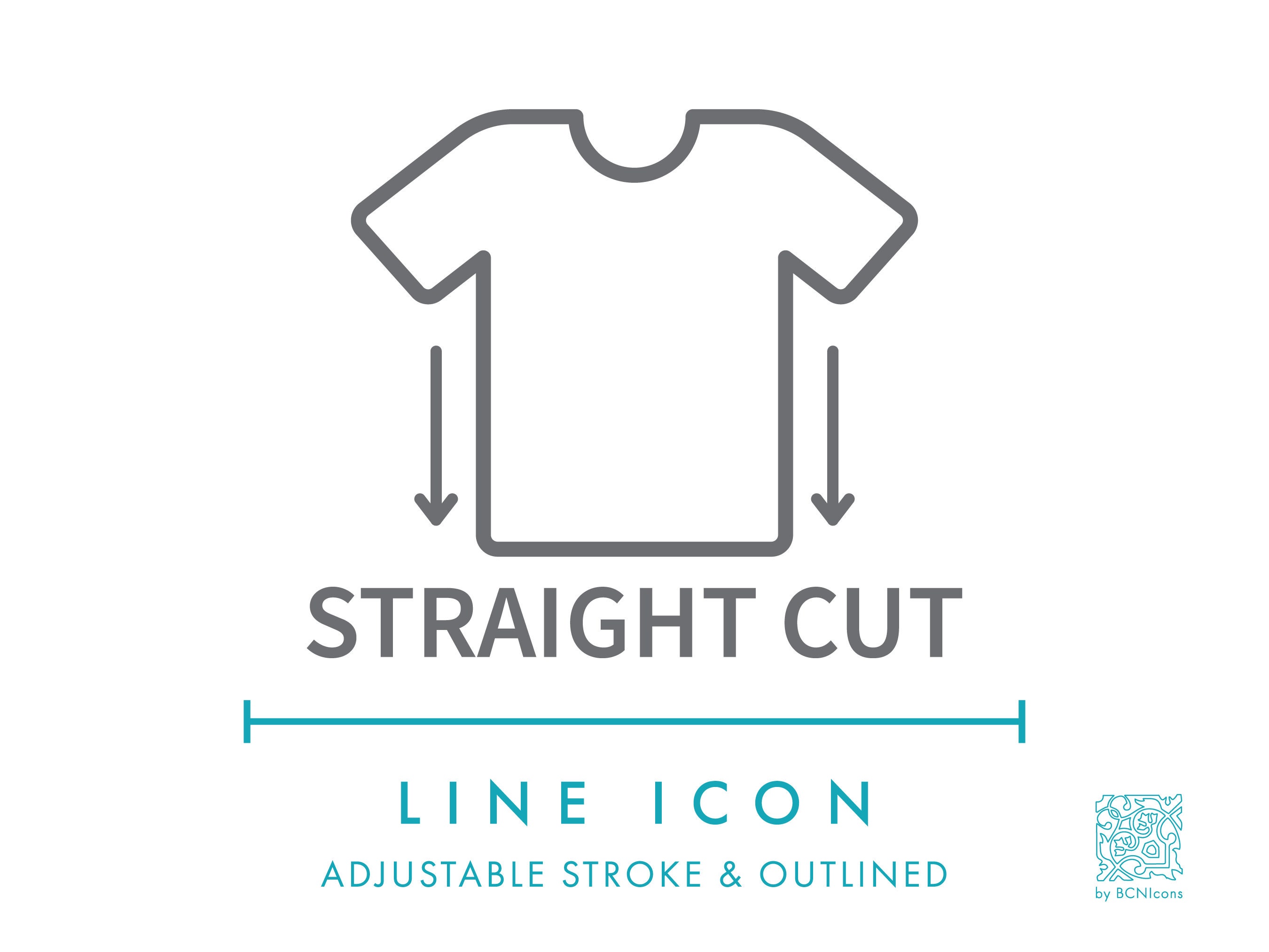 Straight Cut Clothing Line Icon SVG, Minimalist Comfort Fit T-shirt ...