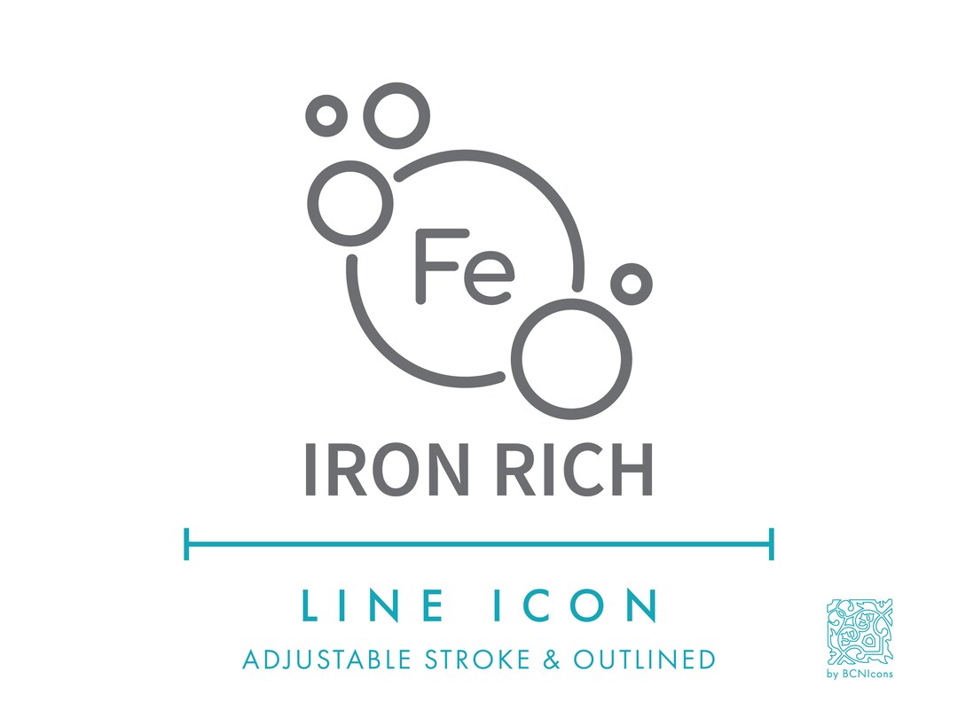 Iron Rich Line Icon SVG, Minimalist High Iron Nutrition Food Symbol ...