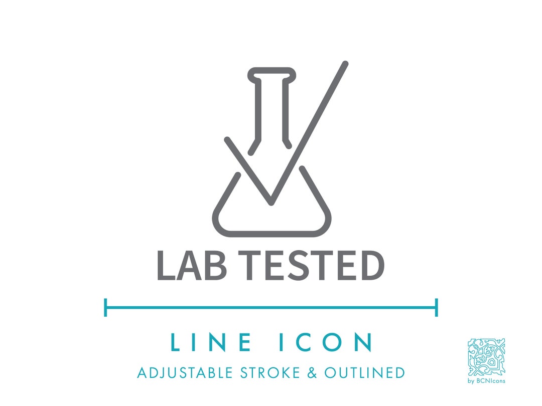 Lab Tested Line Icon SVG, Minimalist Certified Skincare Cosmetics ...