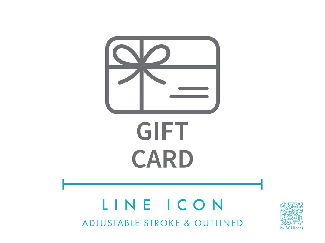 Gift Card Ecommerce Line Icon SVG, Minimalist Shop Present Card Icon ...