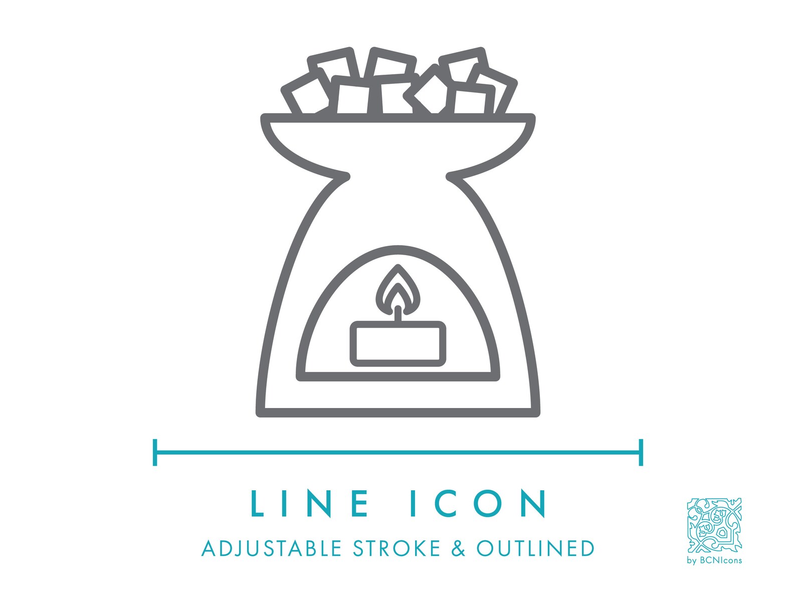 Wax Melts Warmer Line Icon SVG, Minimalist Candle Heater Packaging Clip ...