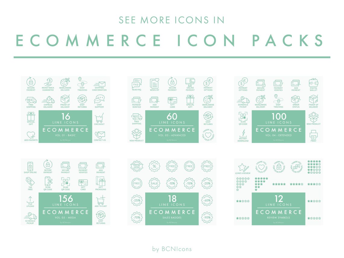 Ecommerce Symbols Vol. 04 Extended Icon Pack SVG, Minimalist Online ...