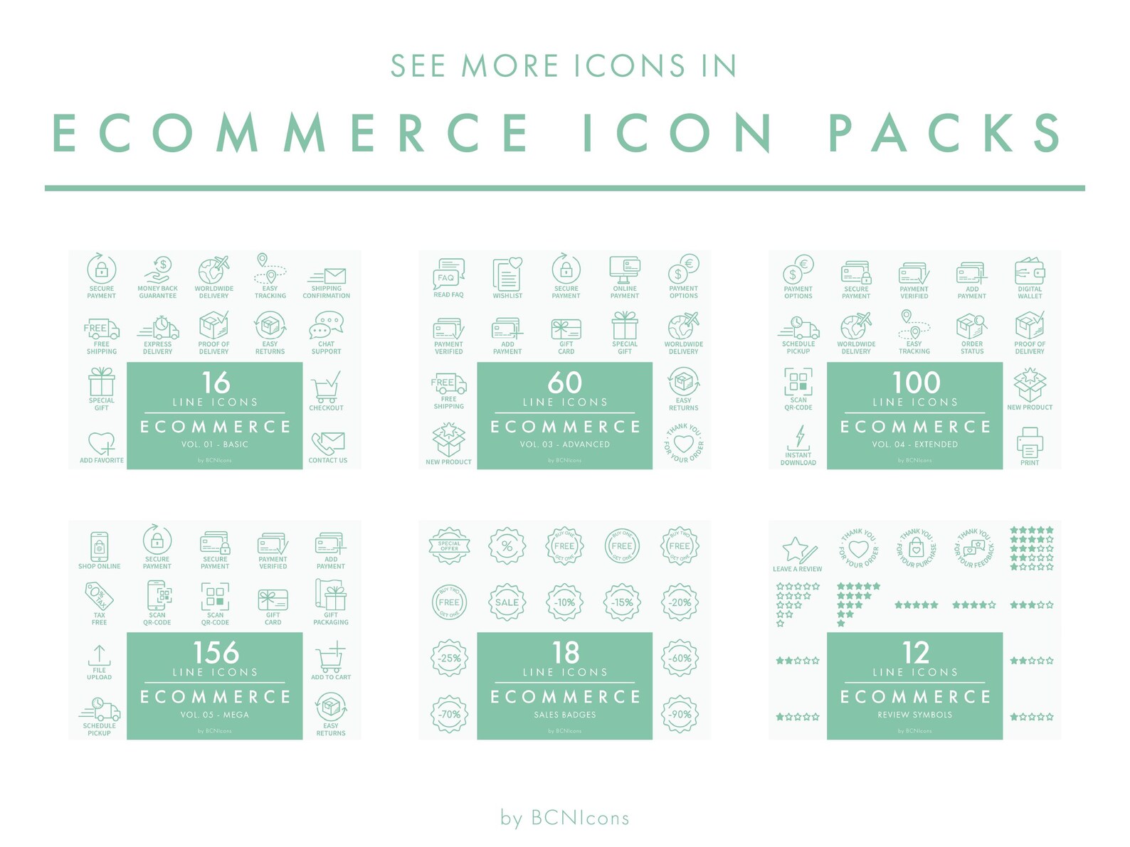 Ecommerce Symbols Vol. 04 Extended Icon Pack SVG, Minimalist Online ...