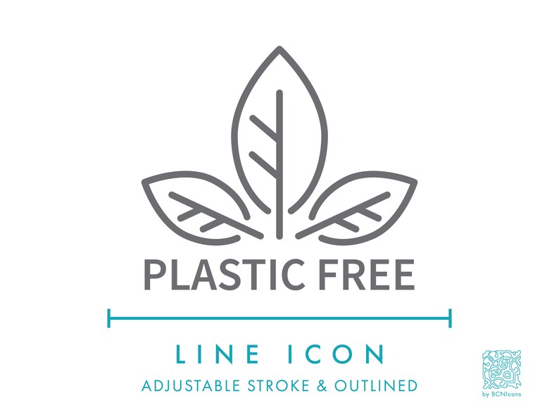 Plastic Free Symbol Line Icon SVG, Minimalist Eco Friendly Natural ...