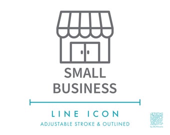 Small Business Line Icon SVG, Minimalist Local Shop Handmade Business ...