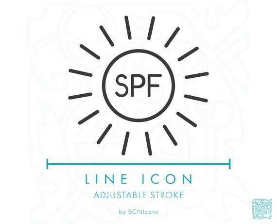 SPF Line Icon SVG Minimalist Sun Protective Skincare | Etsy