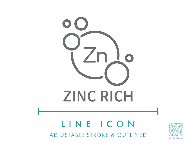 Zinc Rich Line Icon SVG, Minimalist High Zinc Nutrition Food Symbol ...