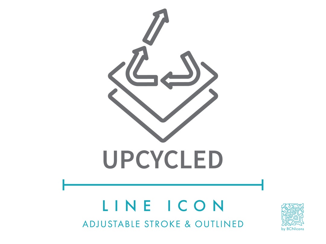 Upcycled Textile Material Line Icon SVG, Minimalist Eco Friendly Fabric ...