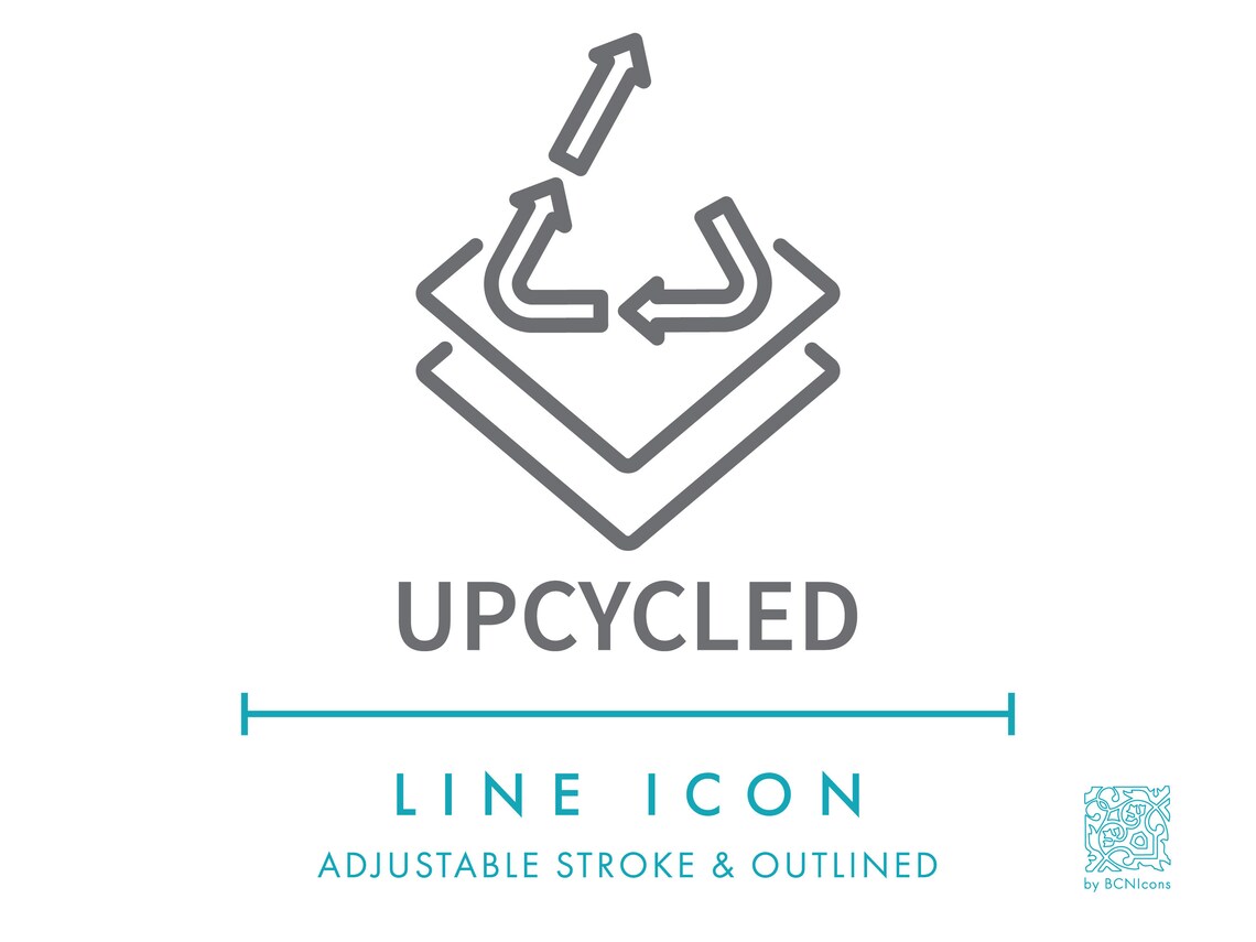 Upcycled Textile Material Line Icon SVG, Minimalist Eco Friendly Fabric ...