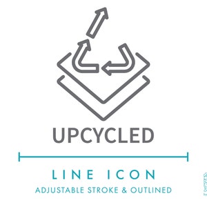 Upcycled Textile Material Line Icon SVG, Minimalist Eco Friendly Fabric ...
