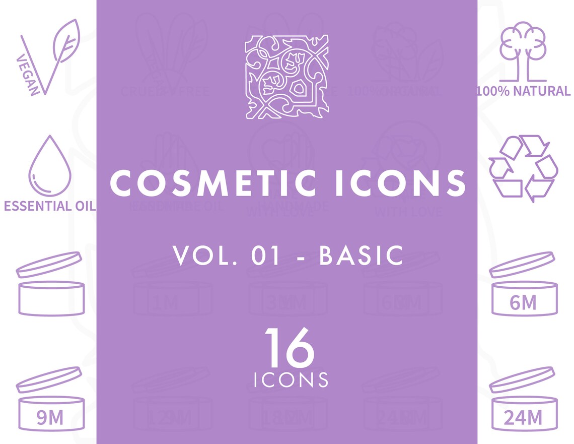 BASIC PACK: Cosmetics Packaging Symbols Vol. 01 Outline Icon | Etsy