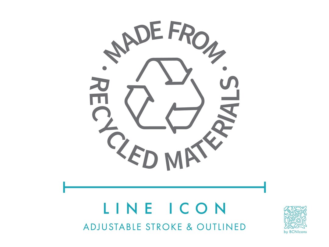 Made From Recycled Materials Line Icon SVG, Recycling Eco Friendly ...