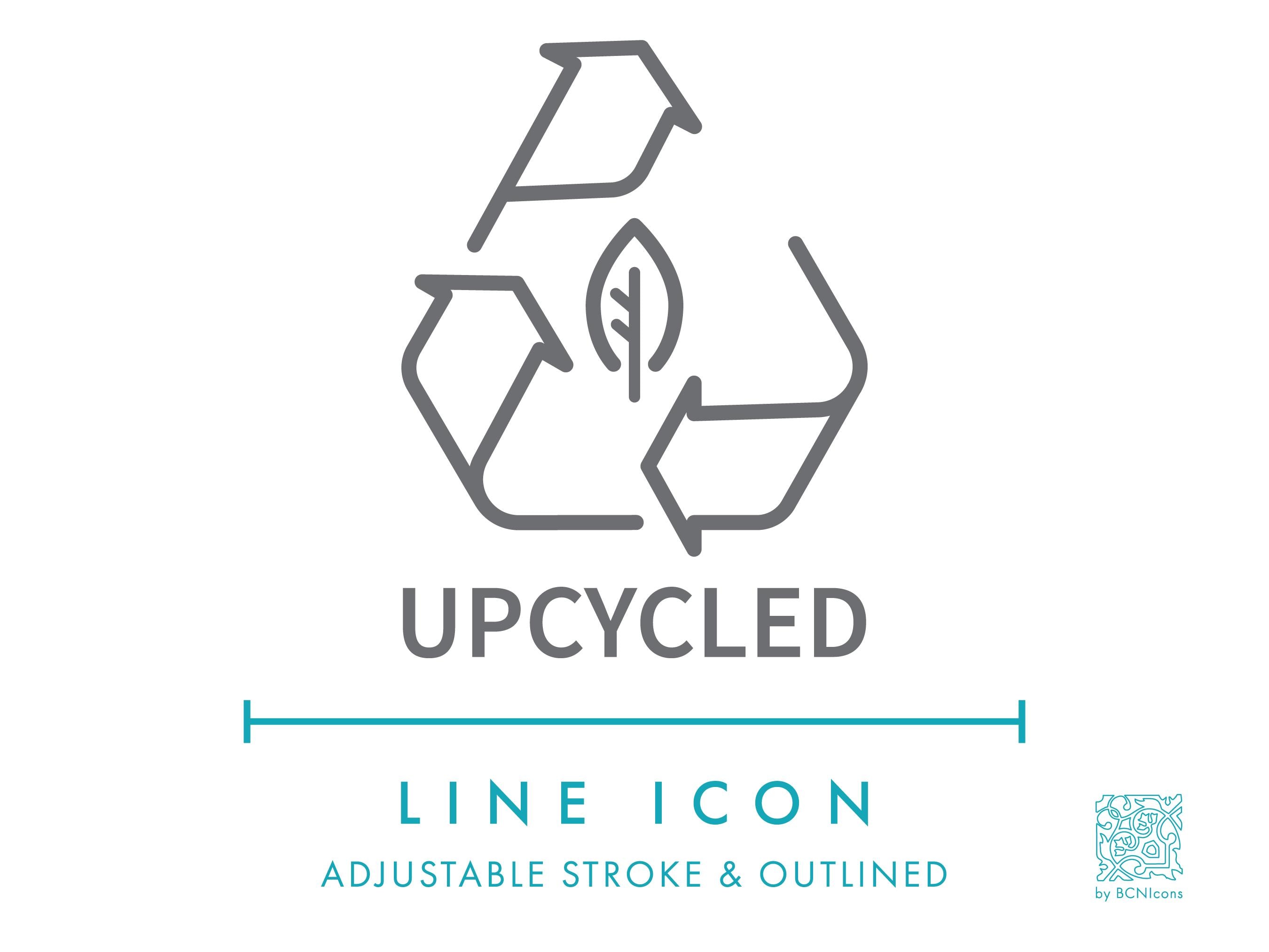 Upcycled Line Icon SVG, Minimalist Eco Friendly Recycled Product ...