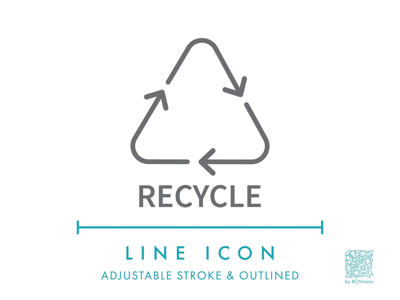 Recycle 3rs Reduce Reuse Recycle Line Icon SVG, Eco Friendly Recycling ...