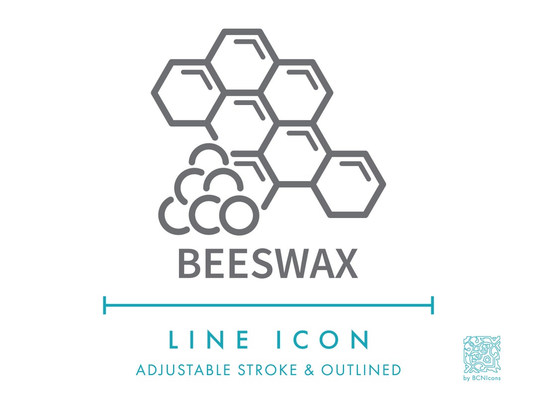 Beeswax Line Icon SVG, Minimalist Bee Wax Logo Candle Packaging Clipart ...
