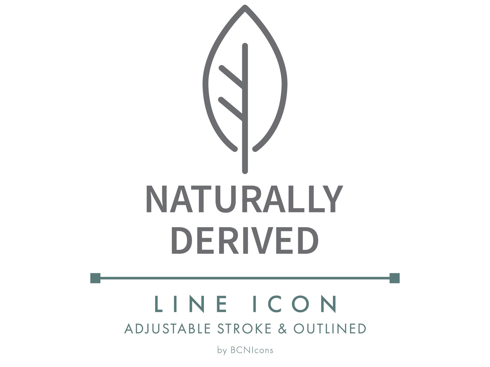 Naturally Derived Line Icon SVG, Minimalist Bio Natural Cosmetics ...