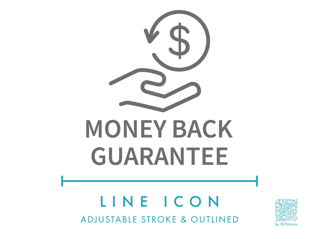 Money Back Guarantee Ecommerce Line Icon SVG, Minimalist Online Store ...