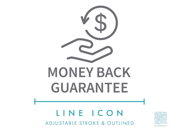 Money Back Guarantee Ecommerce Line Icon SVG Minimalist - Etsy
