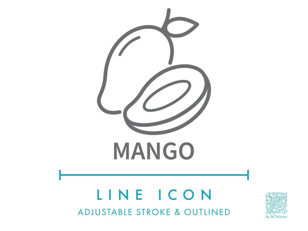 Mango Fruit Fragrance Line Icon SVG, Mango Flavor Food Ingredient ...