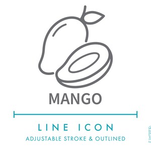 Mango Fruit Fragrance Line Icon SVG, Mango Flavor Food Ingredient ...