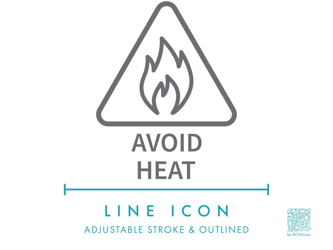 Avoid Heat Jewelry Care Line Icon SVG, Minimalist Avoid Flame Warning ...