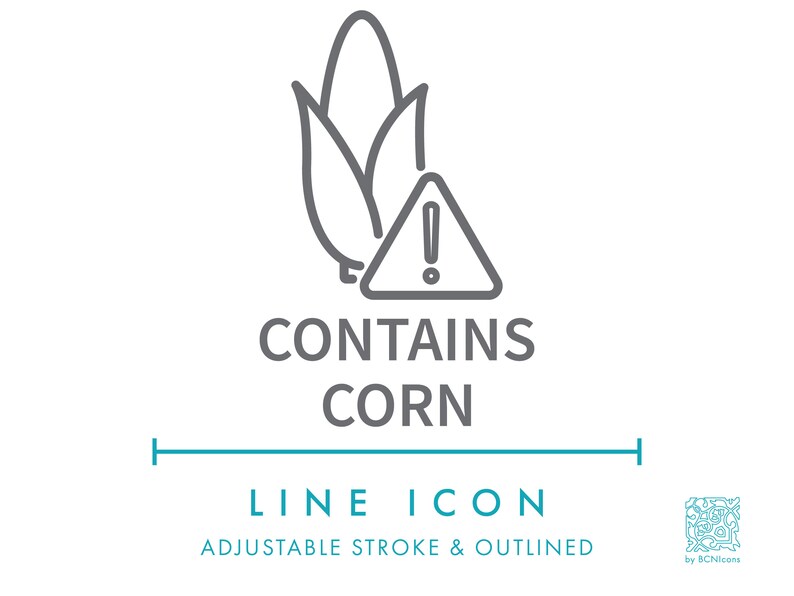 Contains Corn Nutrition Line Icon SVG, Minimalist Food Allergen Warning ...