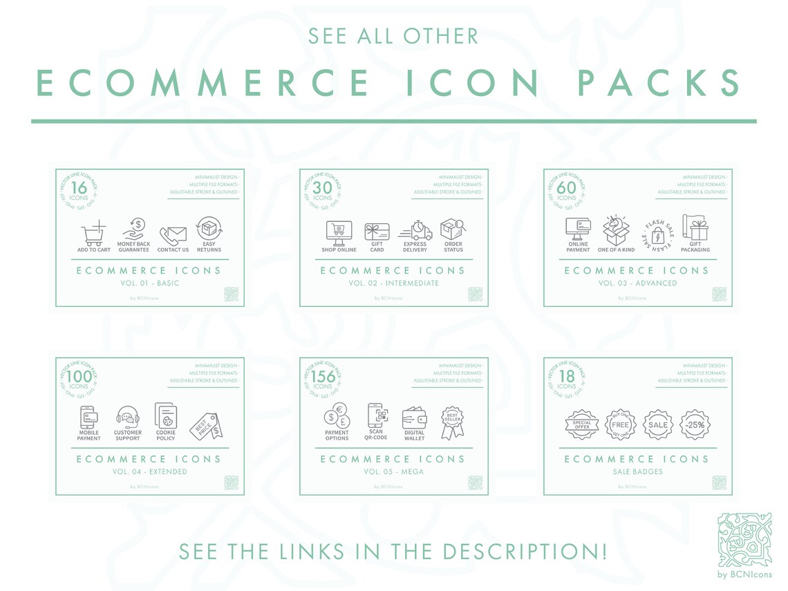 Ecommerce Symbols Vol. 01 Basic Icon Pack SVG, Minimalist Website Shop ...