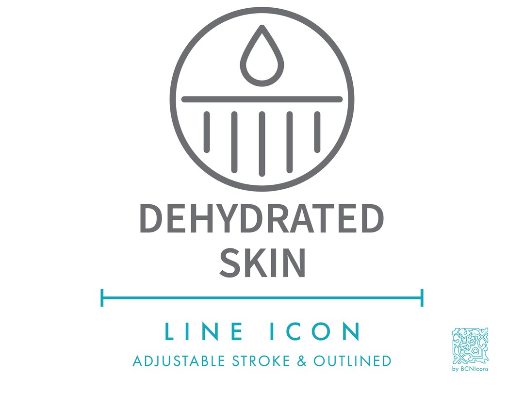 Dehydrated Skin Line Icon SVG, Dry Skin Types Cosmetics Packaging Icon ...