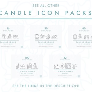 Candle Making Symbols Vol. 03 Advanced Pack Line Icons SVG, Minimalist ...