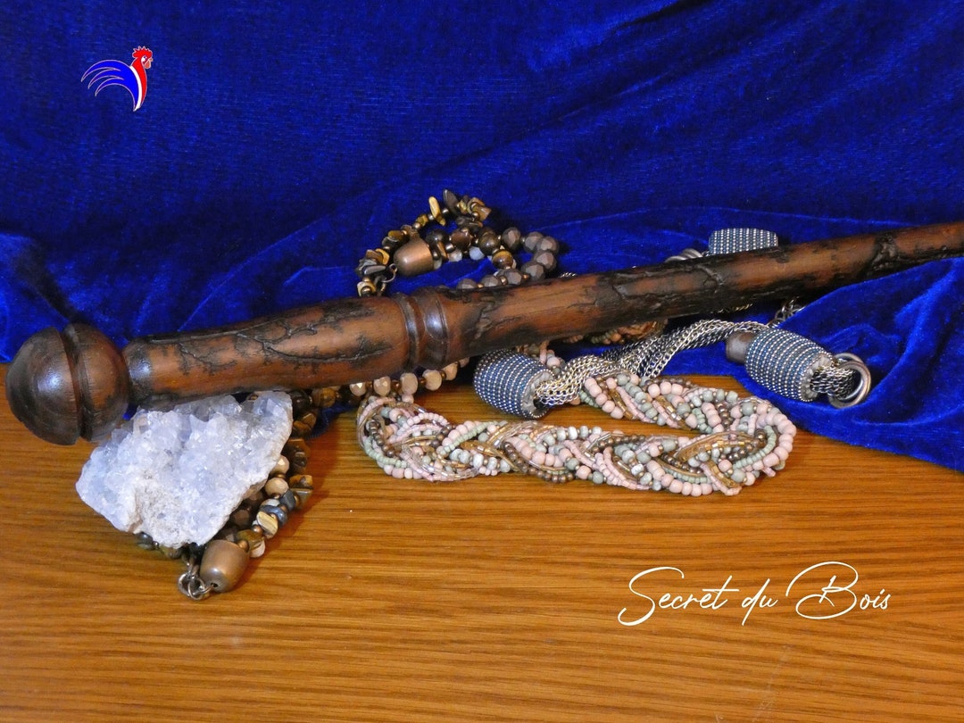 Hand-turned Acacia Wood Magic Wand, Customizable. L 39 Cm. Unique Piece ...