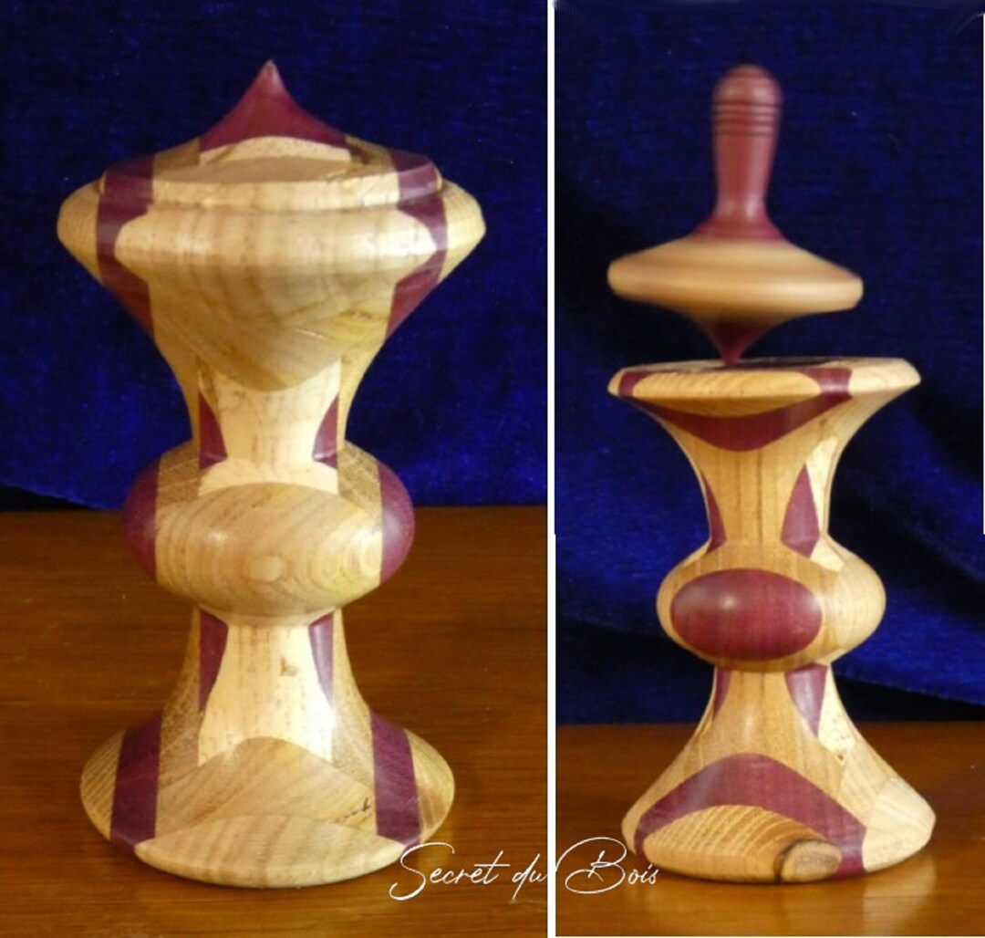 Spinning Top and Its Support in Wood Assembly, Paperweight, Collection ...