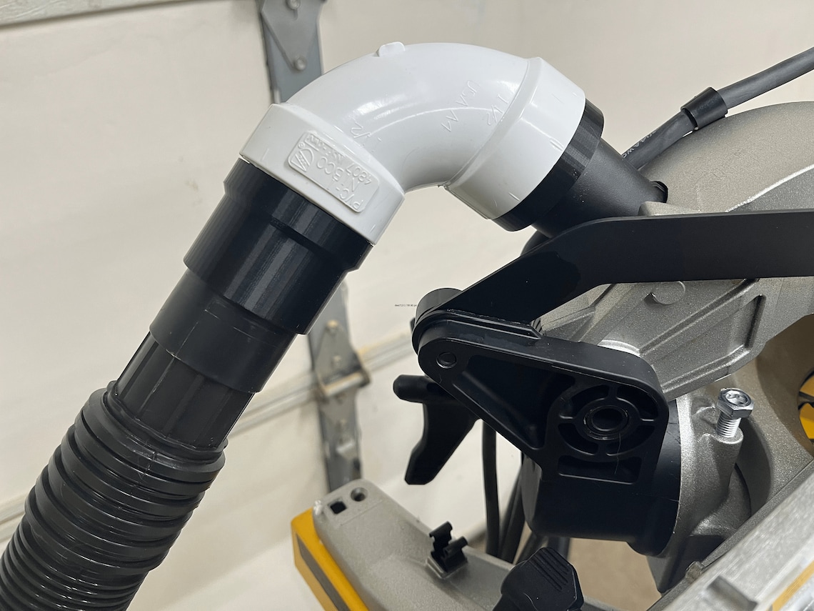 Dewalt Miter Saw 90 Degree Vacuum Adapters Transitions to 1 7/8" Shop ...