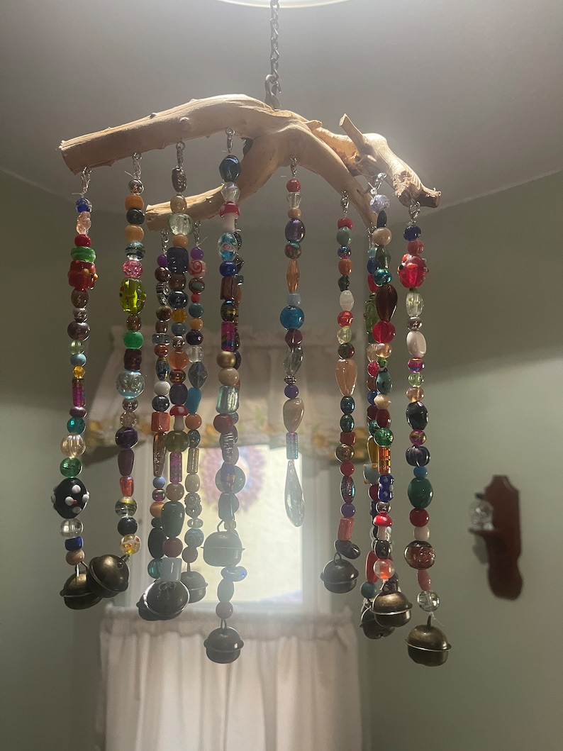 Beaded Driftwood Wind Chime - Etsy