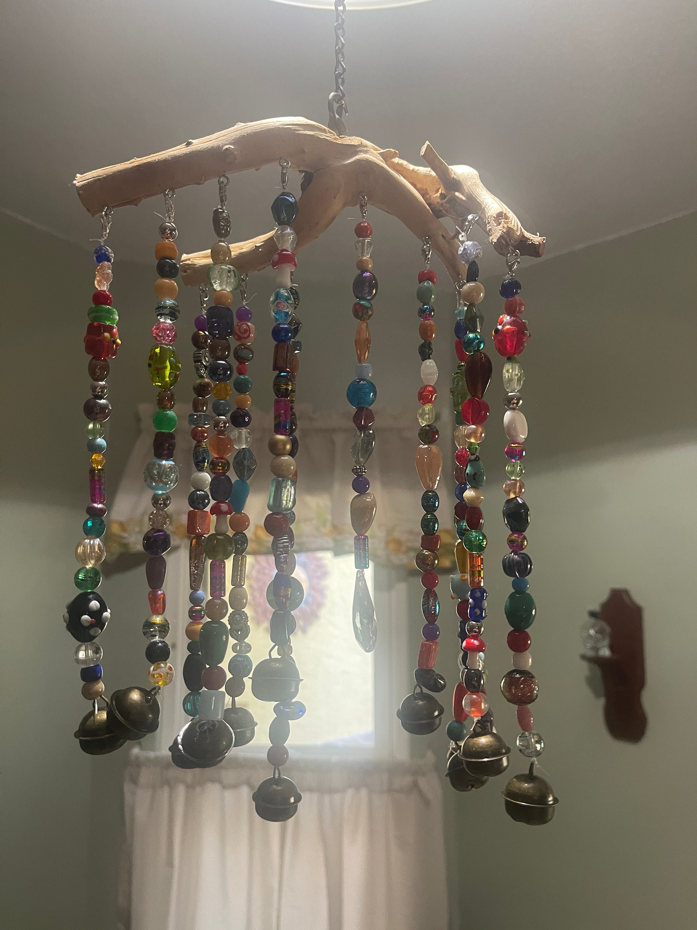 Beaded Driftwood Wind Chime - Etsy