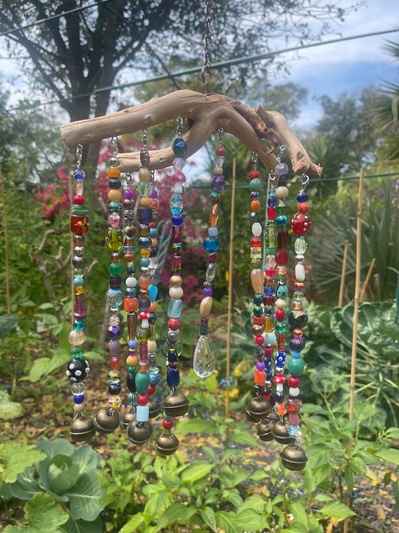 Beaded Driftwood Wind Chime - Etsy