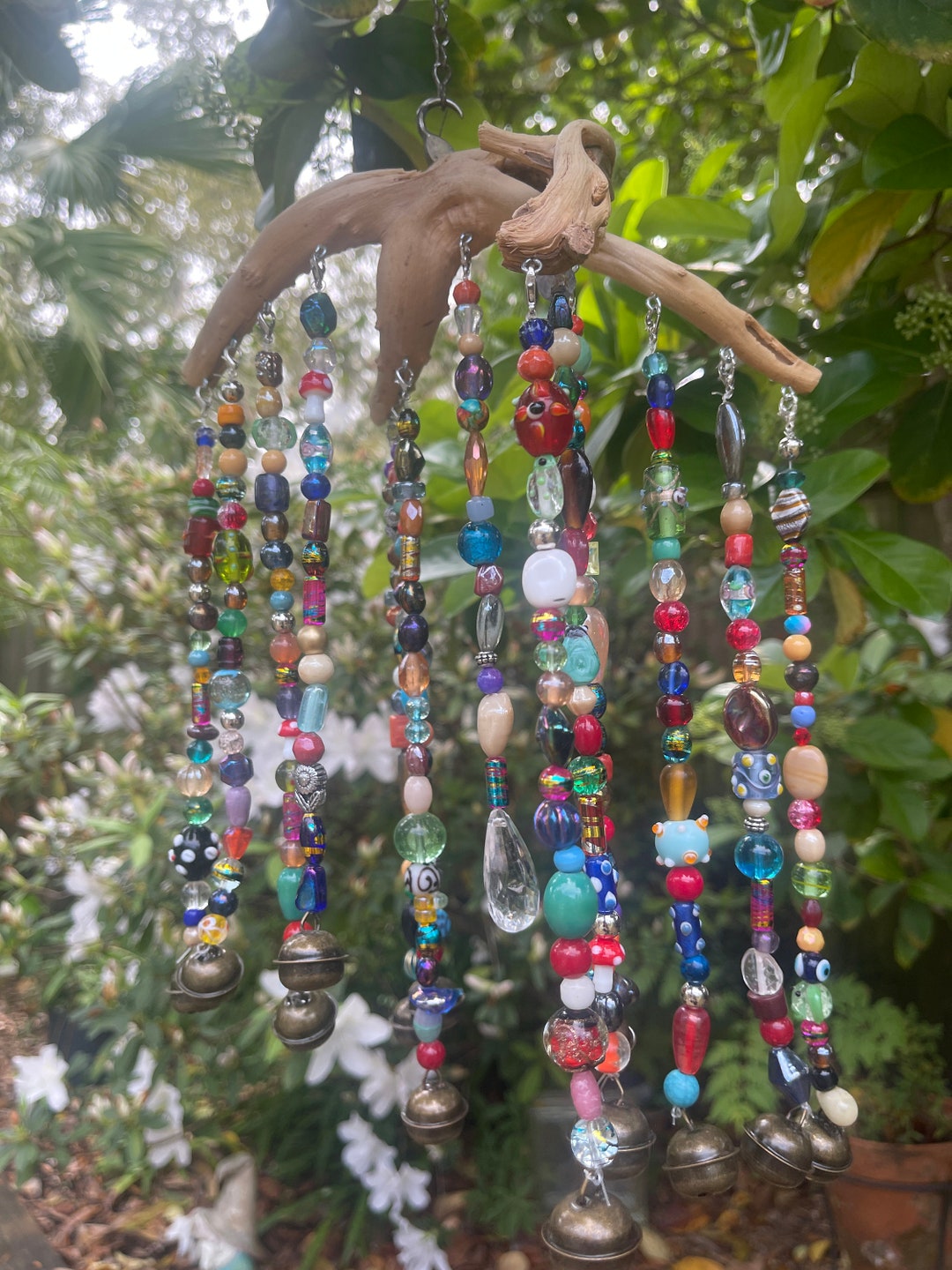 Beaded Driftwood Wind Chime - Etsy