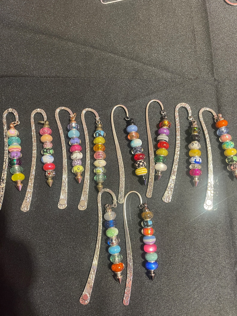 Metal Beaded Bookmark - Etsy