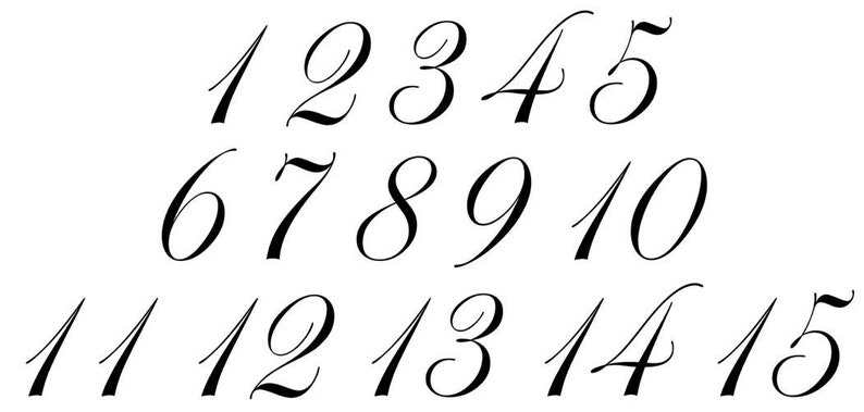 Wedding Table Numbers - Fancy Script Font - DIY Vinyl Table Numbers (WA ...