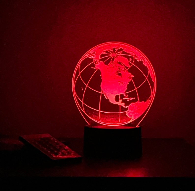 Globe Acrylic Night Light/world Map Nightlight/north America LED Lamp ...