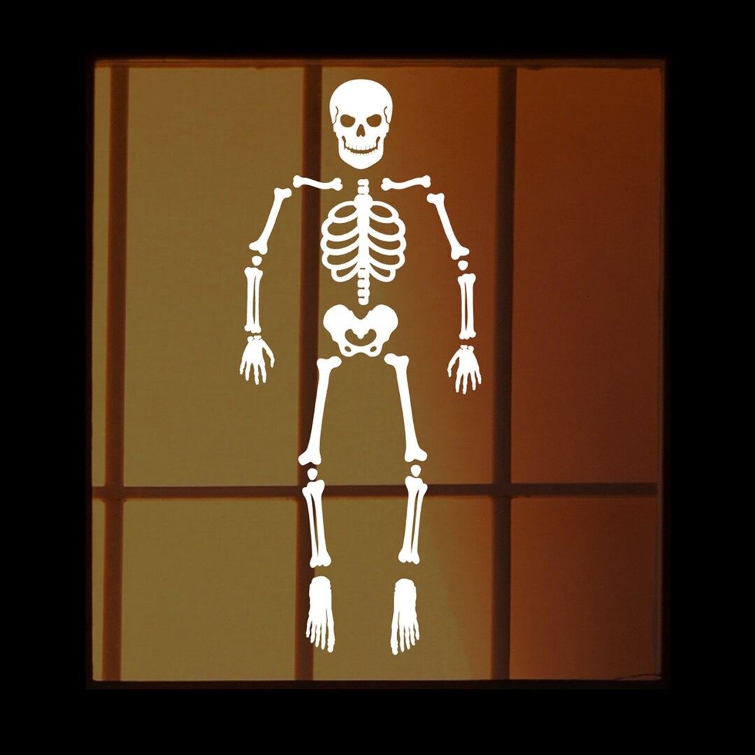 Reusable Halloween Window Clings - Positionable Skeleton! - Etsy