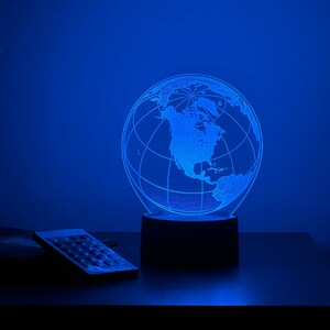 Globe Acrylic Night Light/world Map Nightlight/north America LED Lamp ...