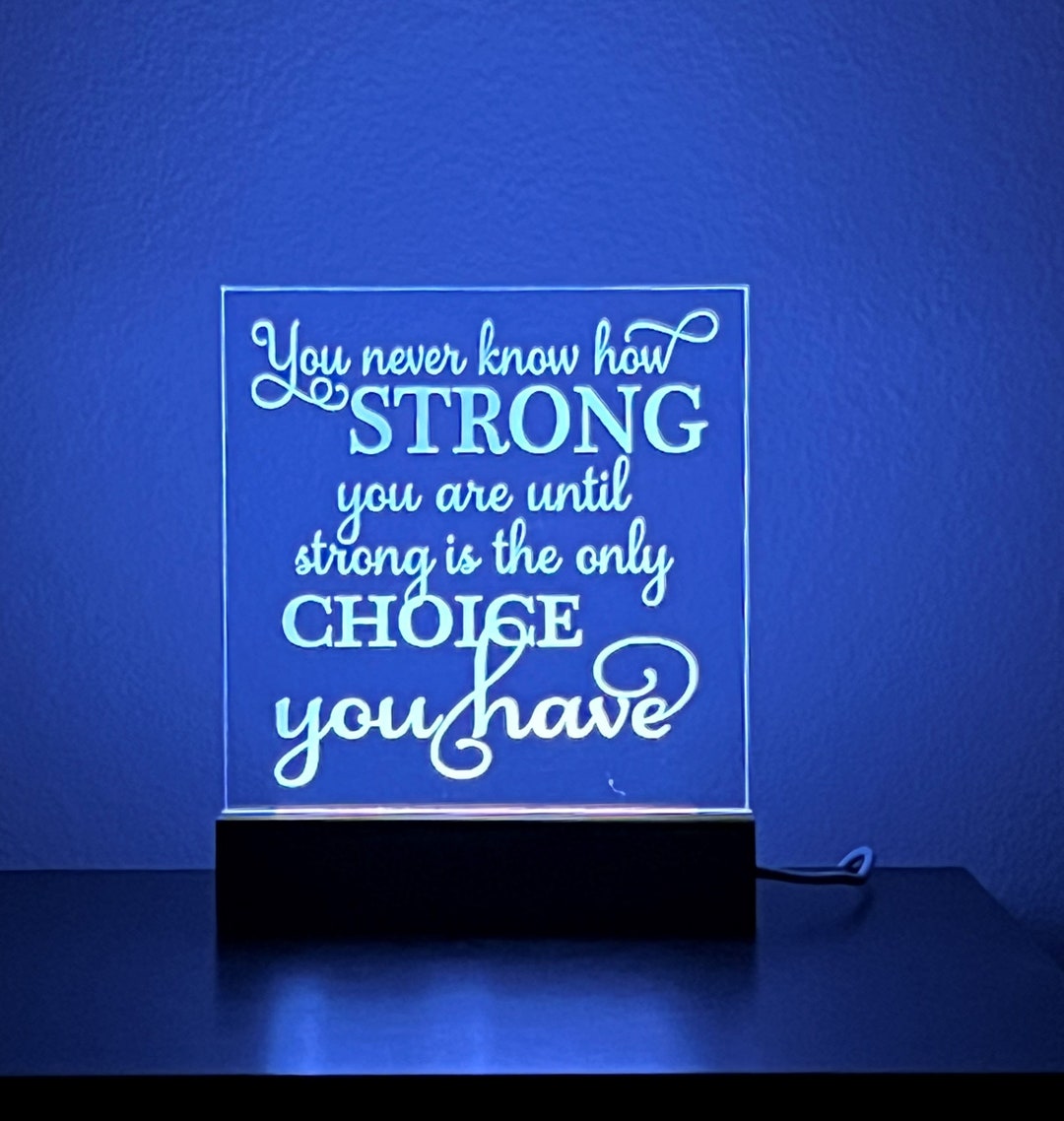 Inspirational LED Lamp/nightlight -strength - You Are Strong - Etsy