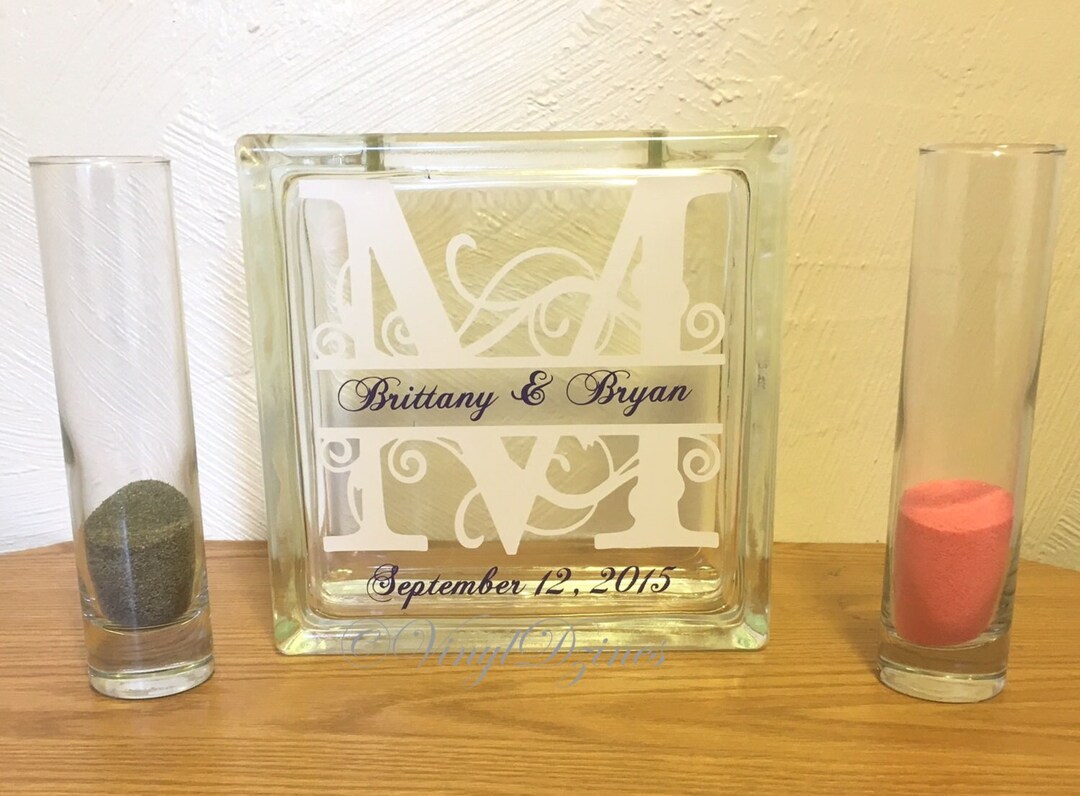 Monogram Unity Sand Ceremony Set 3 Pouring Containers Monogram Sand ...