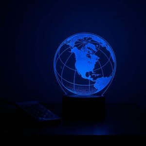 Globe Acrylic Night Light/world Map Nightlight/north America LED Lamp ...